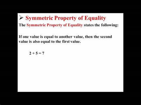 Symmetric Property Of Equality