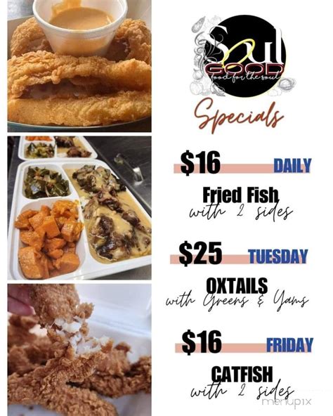 Menu Of Soul Good In Tulare Ca 93274