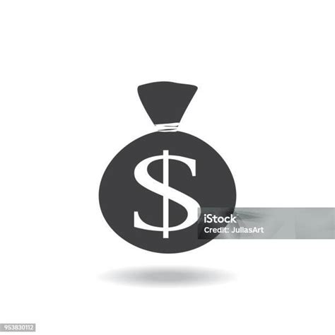 돈 절약 하 고 돈 가방 개념입니다 돈 만들기입니다 은행 예금입니다 재무입니다 배경에 고립 플랫 아이콘 벡터 일러스트 레이 션 가득 찬에 대한 스톡 벡터 아트 및 기타