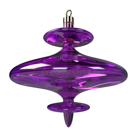 3d Blown Purple Glass Christmas Tree Toy Isolated On A White Background