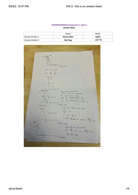 Solution Microeconomics Assignment 1topic 1 Answer Sheet Studypool