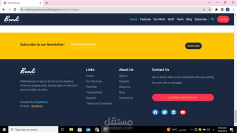 تصميم صفحة ويب Bondi Design بلغاتhtml و Css و Bootstrab مستقل