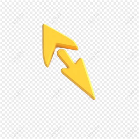 3d 렌더링 노란색 화살표 포인터가리키다생쥐광택 Png 일러스트 무료 다운로드 Lovepik