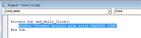 Cara Membuat Message Box Sederhana Di Visual Basic Panduan Code