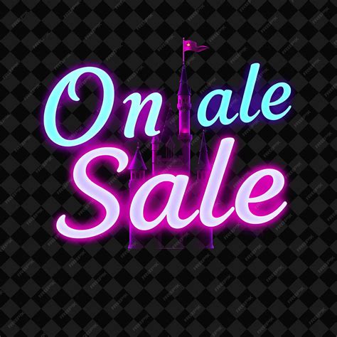 blinking on sale text flickers in neon soft blue and purple with waving