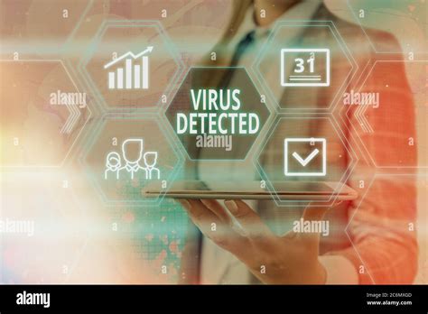 Handwriting Text Virus Detected Conceptual Photo A Computer Program