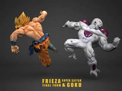 3d File Frieza Final Form Vs Super Saiyan Goku 3d Print・3d Print Design