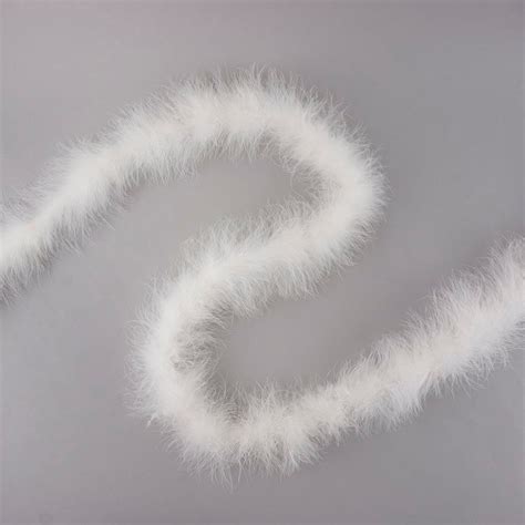 White Marabou Feather Boa 2 Yards Medium Weight Solid Color Boa