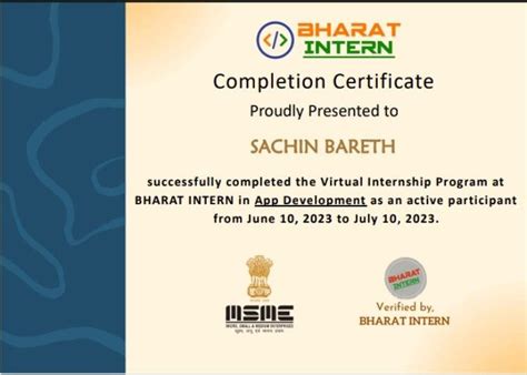 Sachin Bareth On Linkedin Bharatintern Virtualinternship