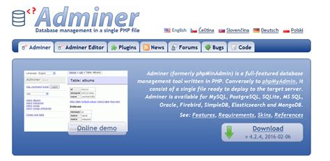 Adminer Vs Phpmyadmin Kursus Website Terbaik