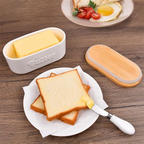 Mantequillera Con Tapa Caja De Mantequilla De Cerámica Recipiente De