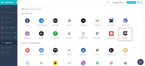 Devrev Integration Lambdatest