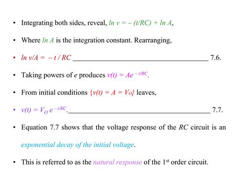first order circuits linear circuit analysis ppt