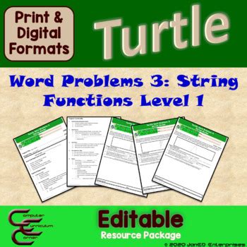 String Array Project Level 1 Word Problems For Python Turtle By
