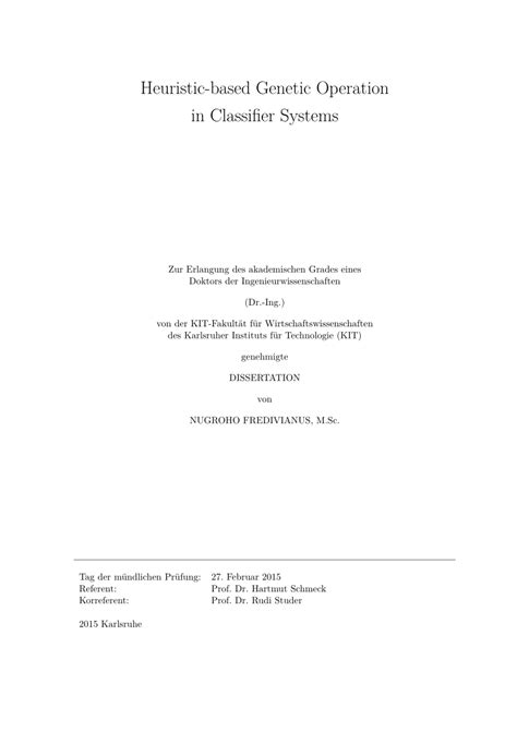 Pdf Heuristic Based Genetic Operation In Classifier Systems