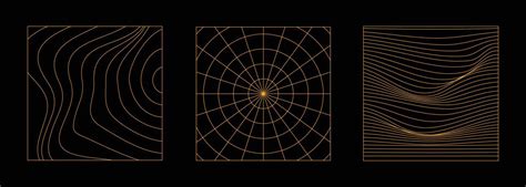 Set Of Square Retro Futuristic Wireframe Element 20562078 Vector Art At Vecteezy