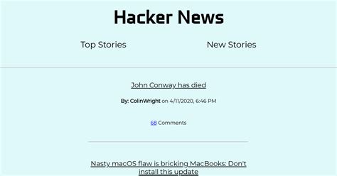 Hacker News React Codesandbox