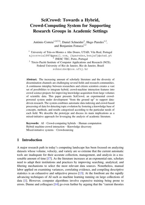 Pdf Scicrowd Towards A Hybrid Crowd Computing System For Supporting