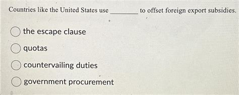 Solved Countries Like The United States Use To Offset