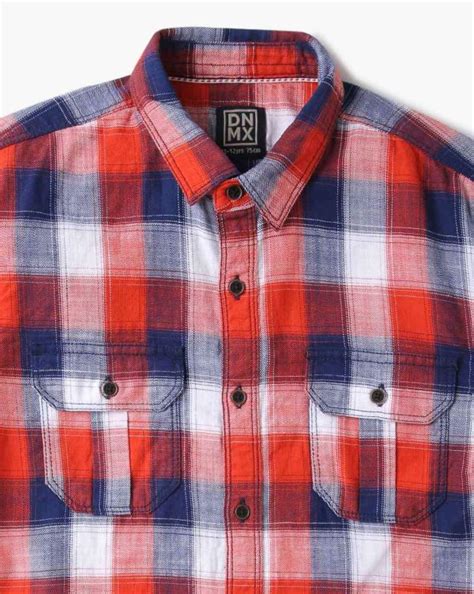 Checked Shirt With Flap Pockets Jiomart