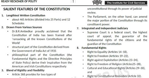 Indian Polity Handout Notes Pdf Download For Upsc Cse 2020