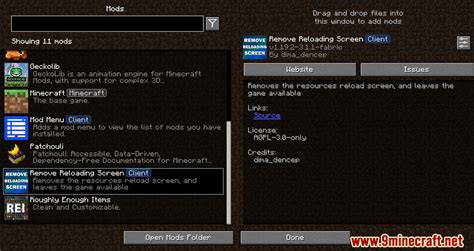Remove Reloading Screen Mod 1 21 3 1 20 1 Allows Resource Packs To Load In The Background