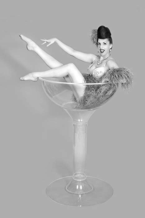 Giant Martini Glass Performer Hire Retro Chic Burlesque Artist