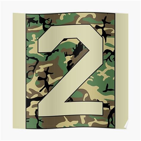 Number 2 Military Camo Stencil Font Poster By Northsar Redbubble