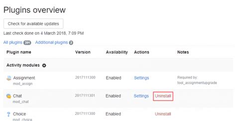 Installing And Uninstalling A Plugin In Moodle 3