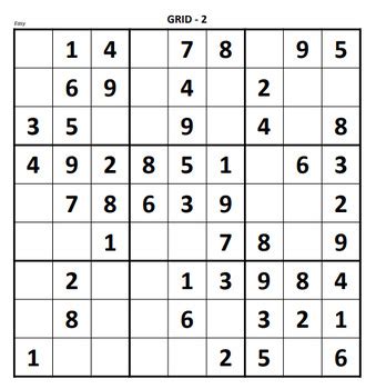 Easy Sudoku Adult Puzzles Grid Fun Activity Games For Relaxation Unique Gift