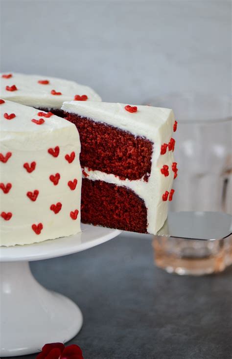 Small Red Velvet Cake With Mini Hearts Recipe Velvet Cake Red