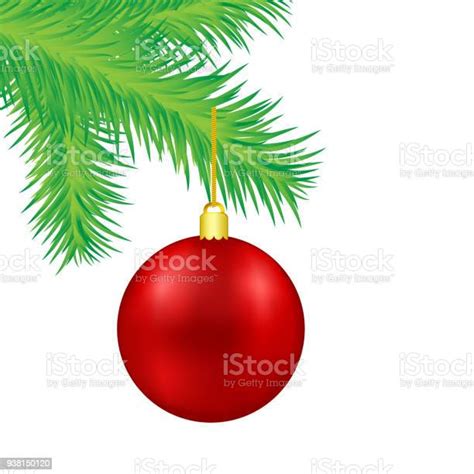 녹색 전나무 나무 가지 벡터 일러스트 레이 션에 레드 크리스마스 장식 볼 0명에 대한 스톡 벡터 아트 및 기타 이미지 0명 가문비나무 계절 Istock