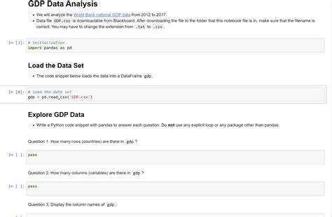 Solved We Will Analyze The World Bank National GDP Data Chegg