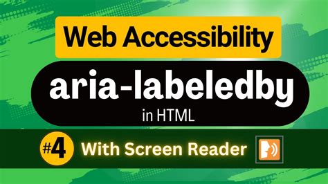 Aria Labeledby Attribute In Html Html For Web Accessibility Youtube
