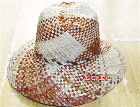 Lauhala Pandan Colored Pattern Hats Lauhala Palm Leaves Crafts
