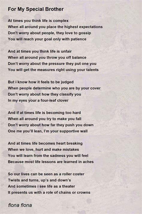 Special Poem For My Brother Special Poem For My Brother