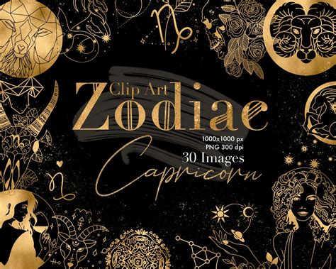 Zodiac Clip Art Capricorn Constellation Astrology Clip Art Liner
