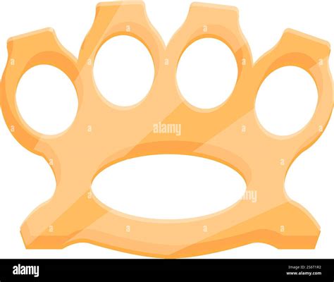 Brass Knuckles Icon Cartoon Vector Fist Fight Knuckle Duster Brass