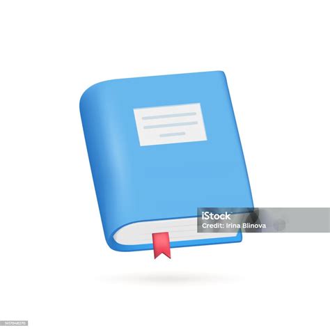 블루 북 북마크가있는 교과서 3d 벡터 아이콘입니다 만화 최소 스타일 0명에 대한 스톡 벡터 아트 및 기타 이미지 0명 3차원 형태 개념 Istock