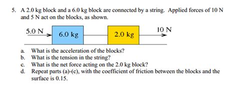 Solved A Kg Block And A Kg Block Are Connected By A Chegg Com