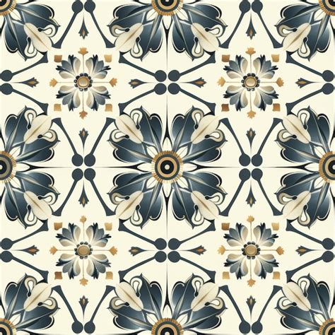 Premium Photo Neoclassical Seamless Pattern With Geometric And Floral