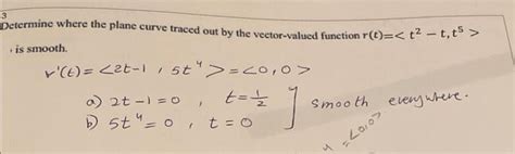 Solved Explain More Hpw Do I Know When The Curve Is Smooth Chegg Com