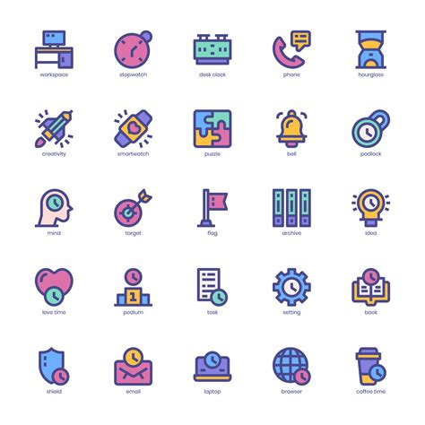 Productivity Icon Pack For Your Website Mobile Presentation And Logo Design Productivity