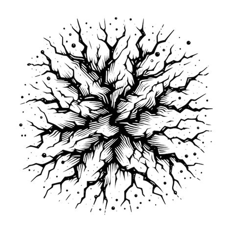 Vintage Wall Fracture Vector Texture Cracked Ground Effect Isolated On