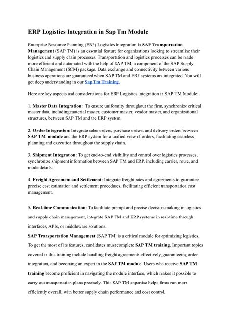 Ppt Erp Logistics Integration In Sap Tm Module Powerpoint Presentation Id 12886141