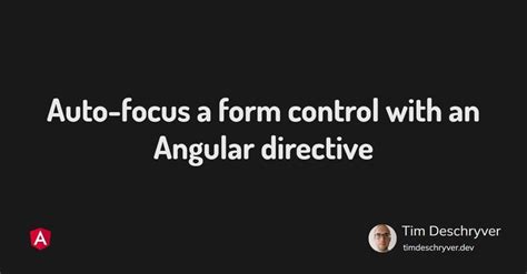 Auto Focus A Form Control With An Angular Directive Rangular2