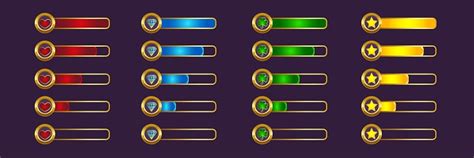 Colorful Progress Bar Set Vector Illustration Stock Illustration Download Image Now Art