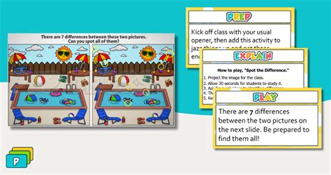 Spot The Difference Pool Party PEP Decks