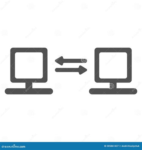 Data Transfer Vector Icon File Transfer Icon Between Computers Computer Icon With Transfer
