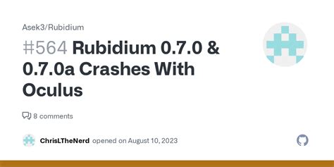 Rubidium 070 And 070a Crashes With Oculus · Issue 564 · Asek3